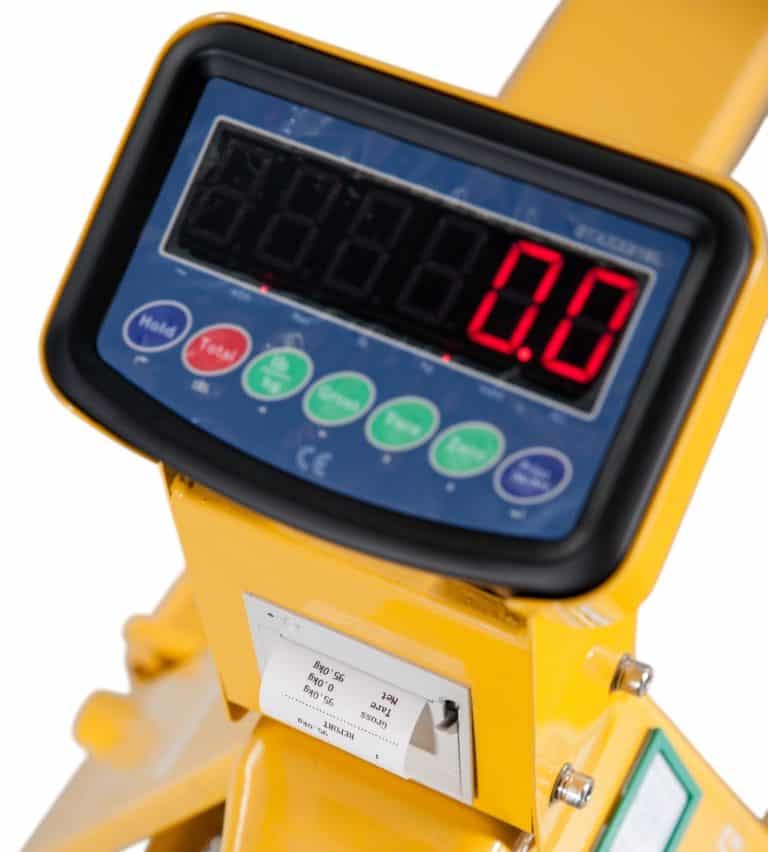 Weigh scale pallet truck with printer